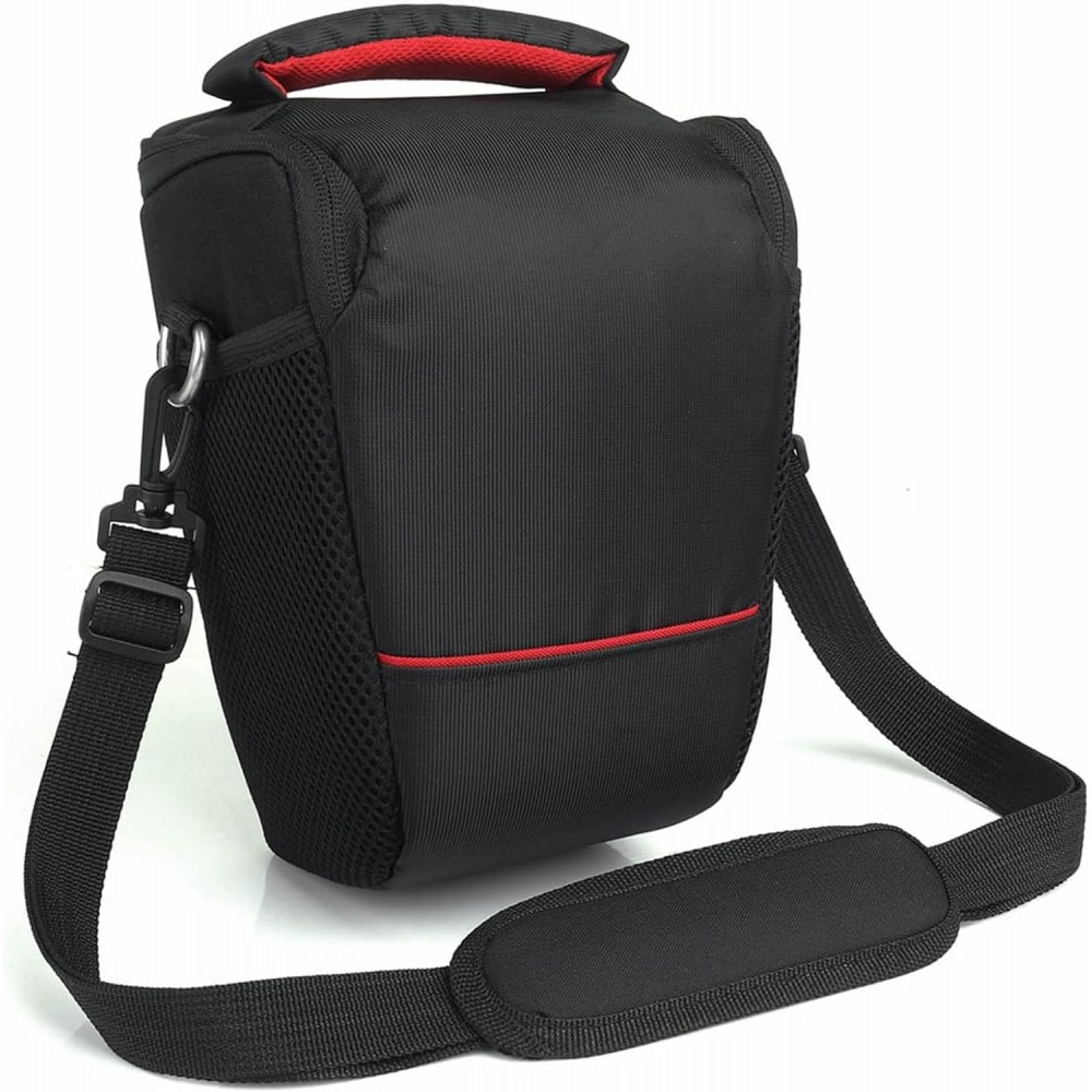 Mini Camera Shoulder Bag - Black/Red