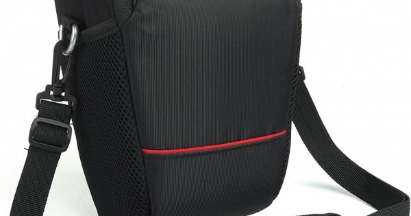 Mini Camera Shoulder Bag - Black/Red