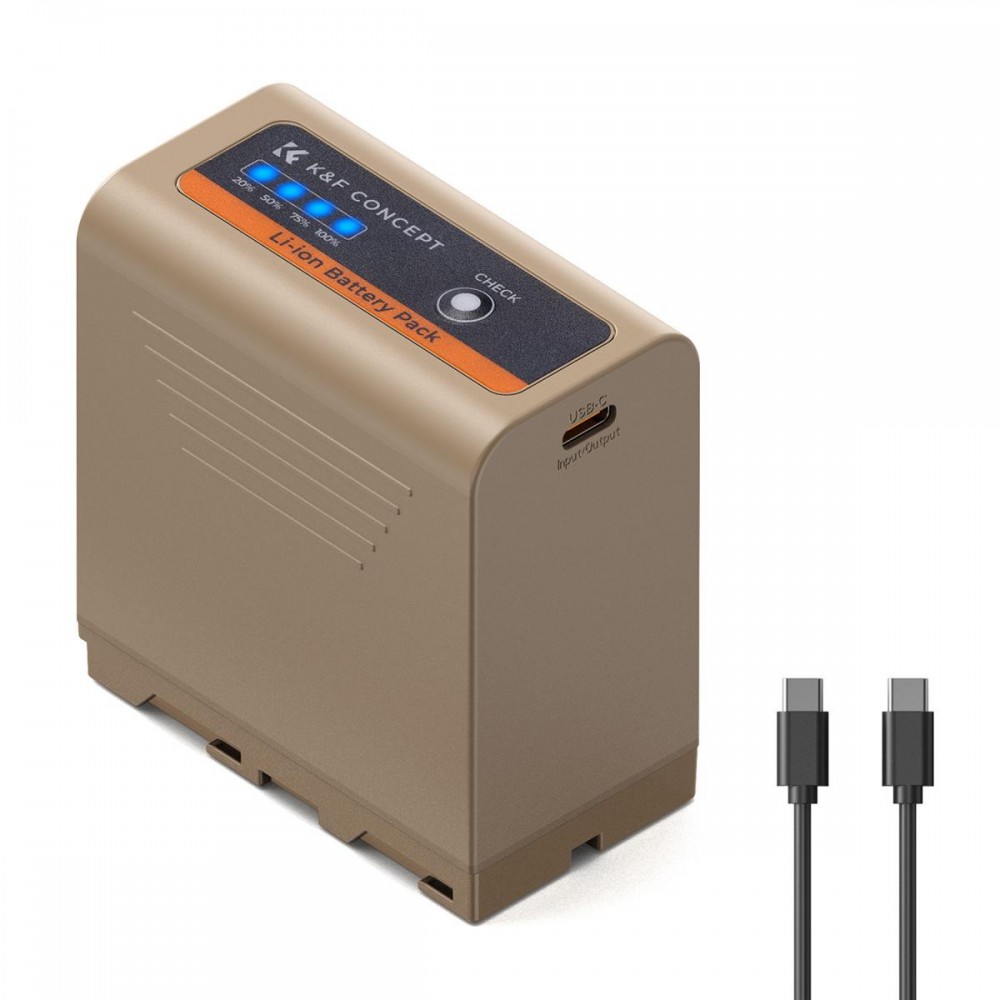 K&F Concept Sony NP-F970 Battery with Type-C Port