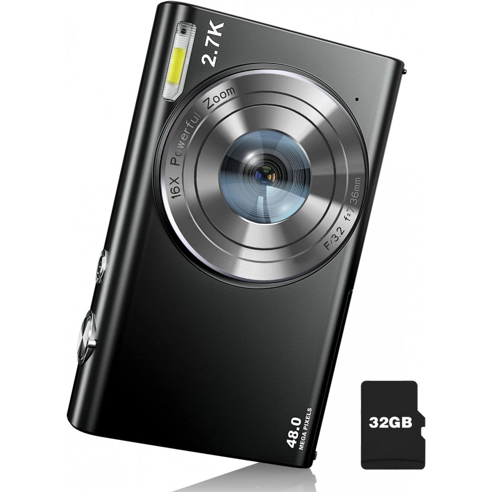Point and Shoot 2.7K 48MP Digital Camera with 32GB Memory ...
